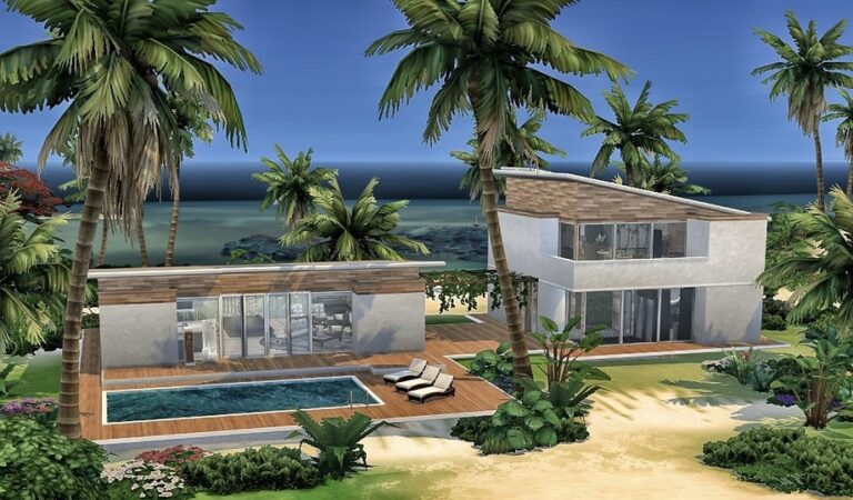 10 Beautiful Sims 4 Beach Houses (No CC) - Sims No CC